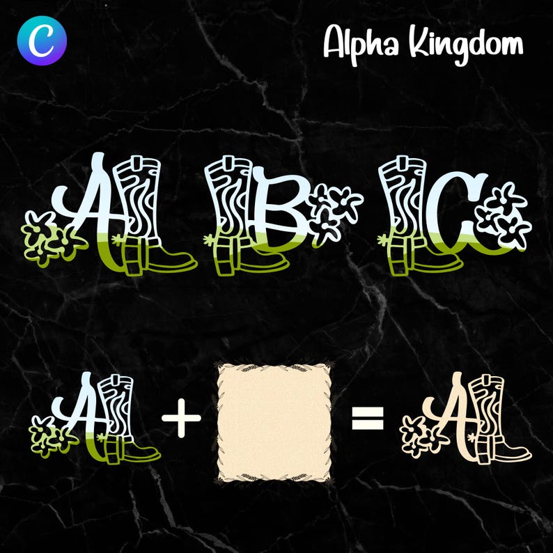 Canva Frame Letters, Mono Boots Alphabet A-Z (digital Download) - Etsy