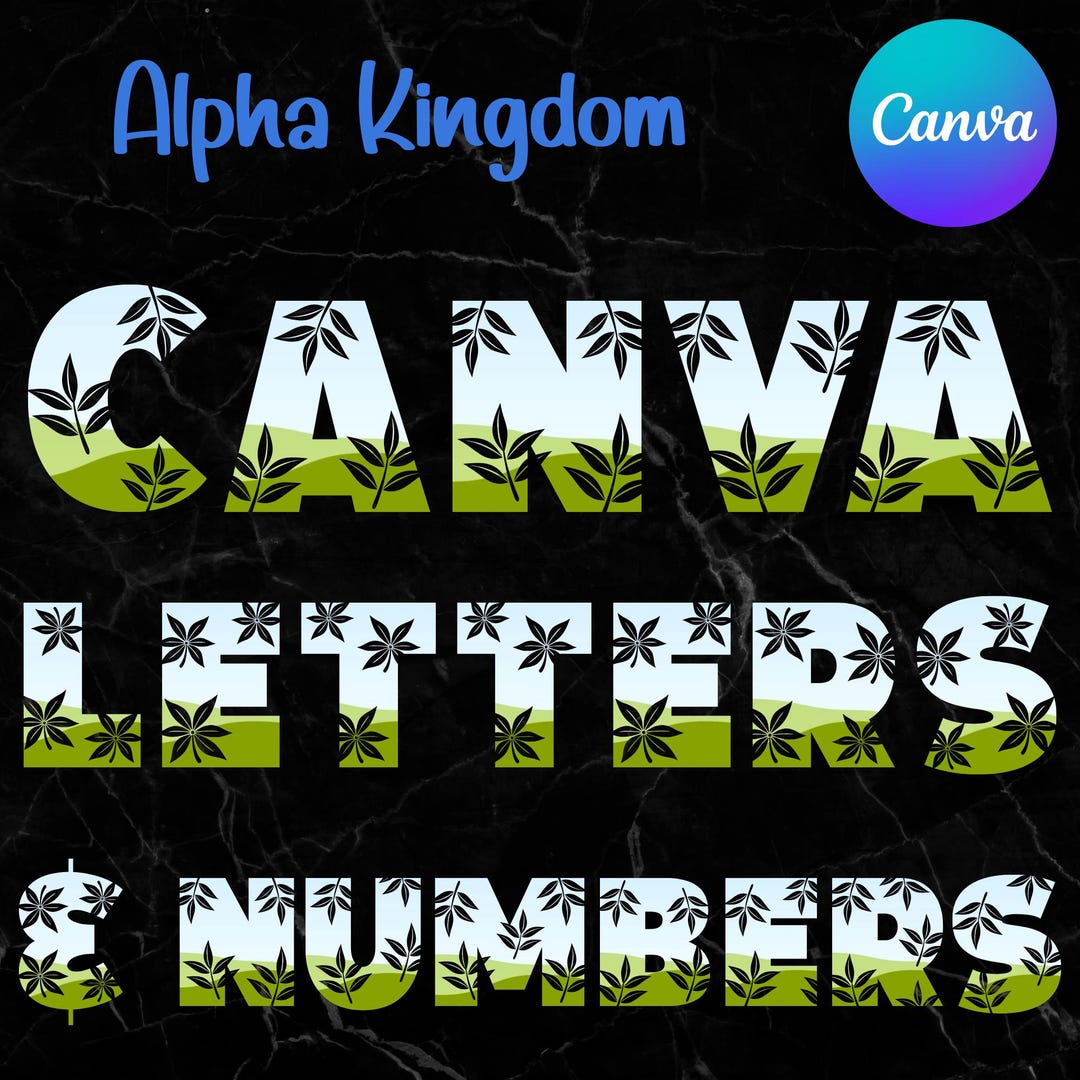 Canva Frame Letters, Drag and Drop Template, Be Leaf Letters, Alphabet ...