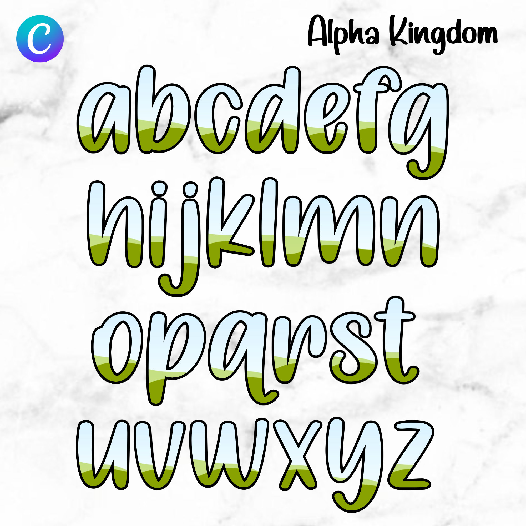 Canva Frame Letters, Drag and Drop Template, Mini Mint Letters ...