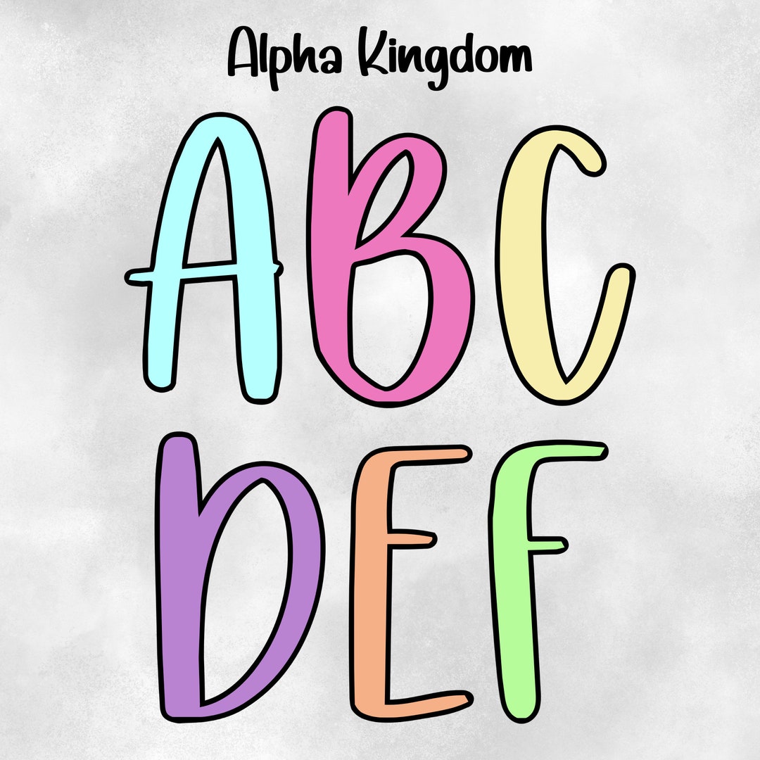 PNG Letters, Ombre Letters, 6 Different Colors, Bright, Full Alphabet A ...