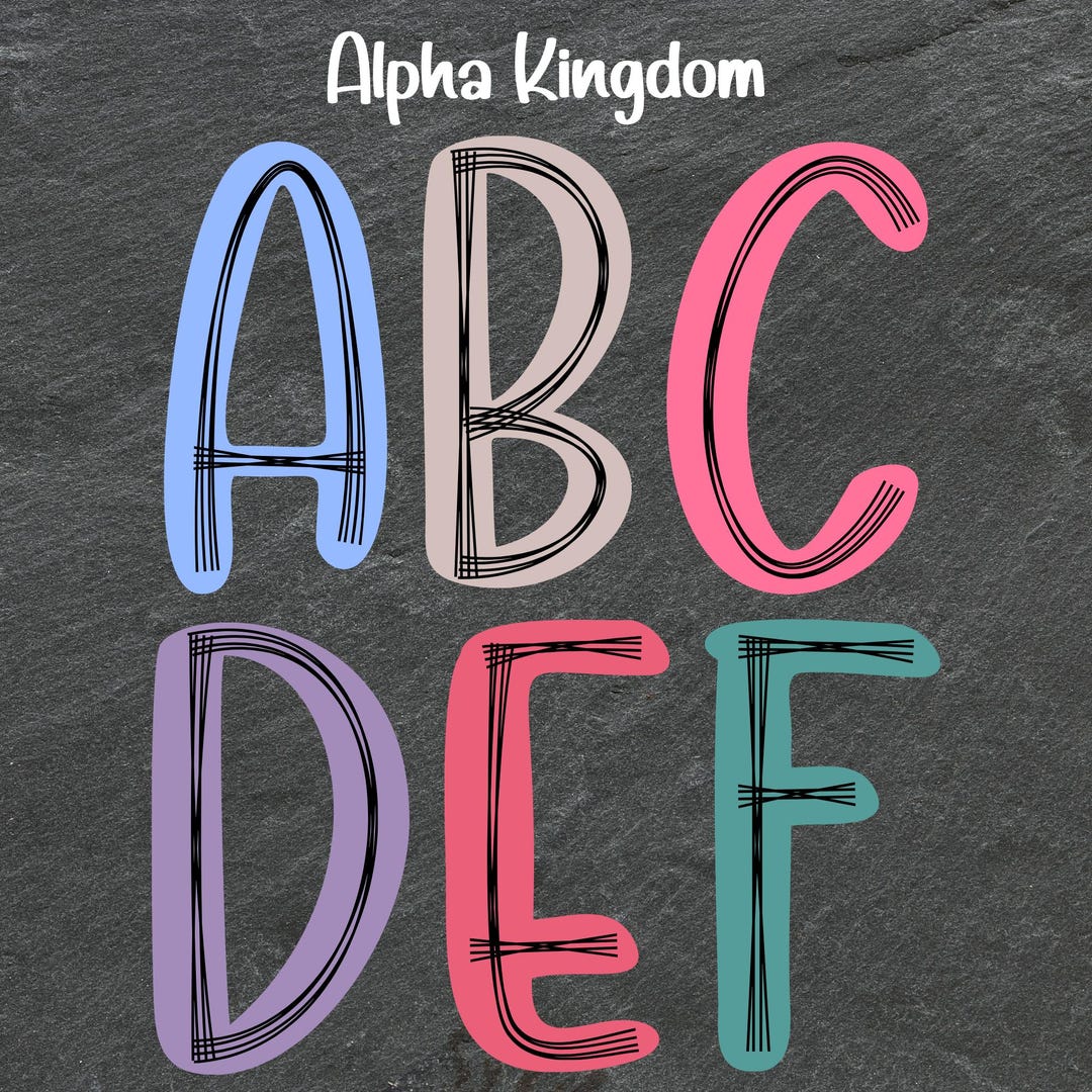 PNG Letters, Nerd Scribbles, 6 Different Colors, Cool Mix, Uppercase A ...