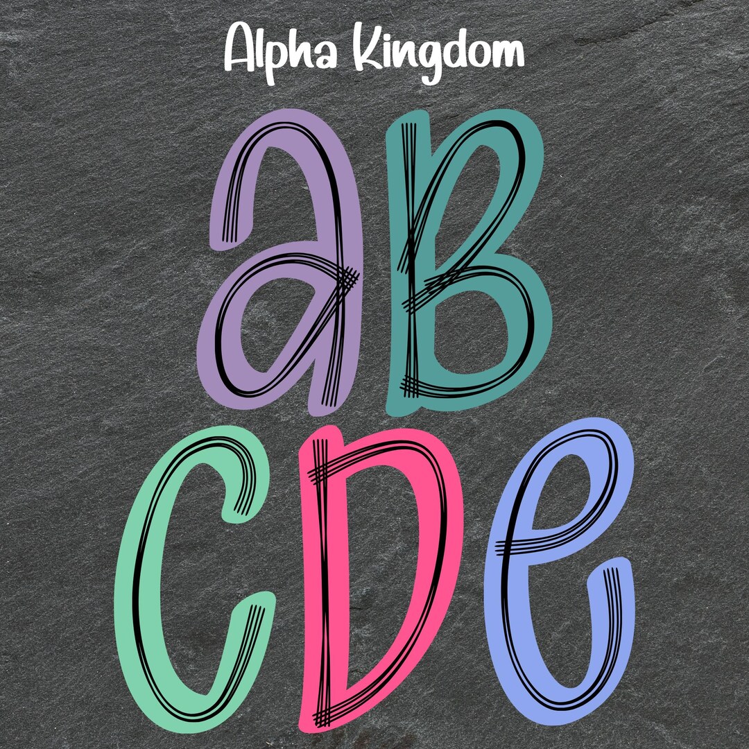 PNG Letters, Lovely Scribbles, 5 Different Colors, Color Mix, Full ...