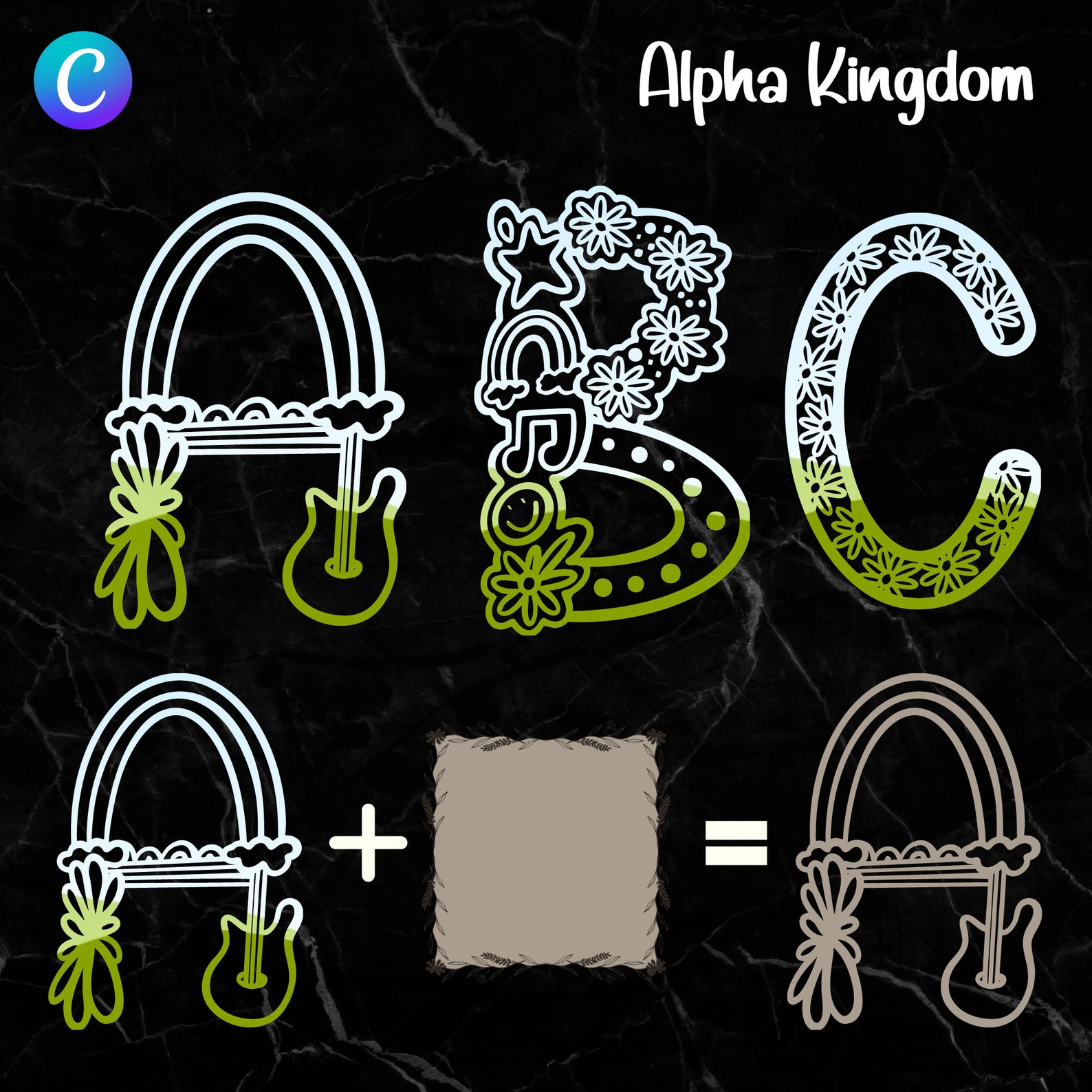 Canva Frame Letters, Drag and Drop Template, Hang Out Decorative ...