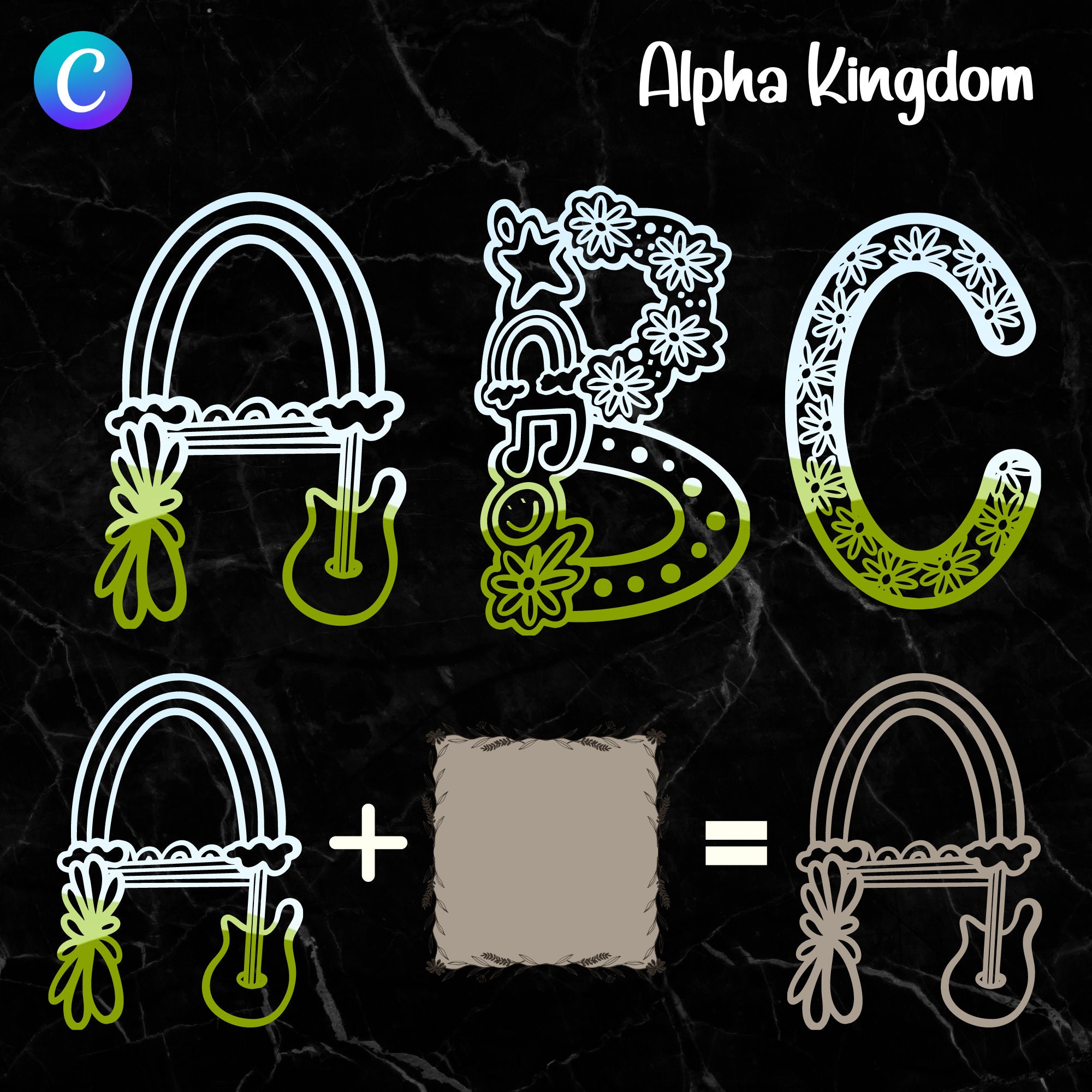 Canva Frame Letters, Drag and Drop Template, Hang Out Decorative ...