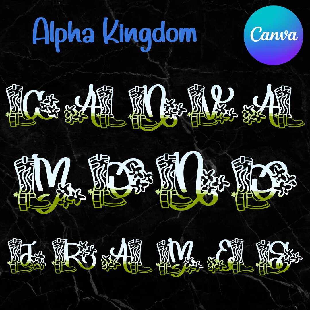 Canva Frame Letters, Mono Boots Alphabet A-Z (digital Download) - Etsy