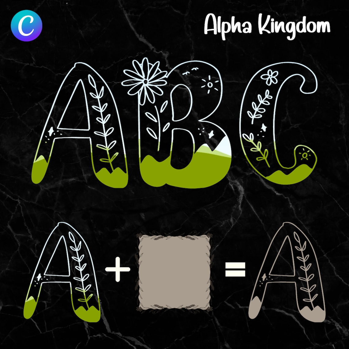 Canva Frame Letters, Drag and Drop Template, Mountains Letters ...