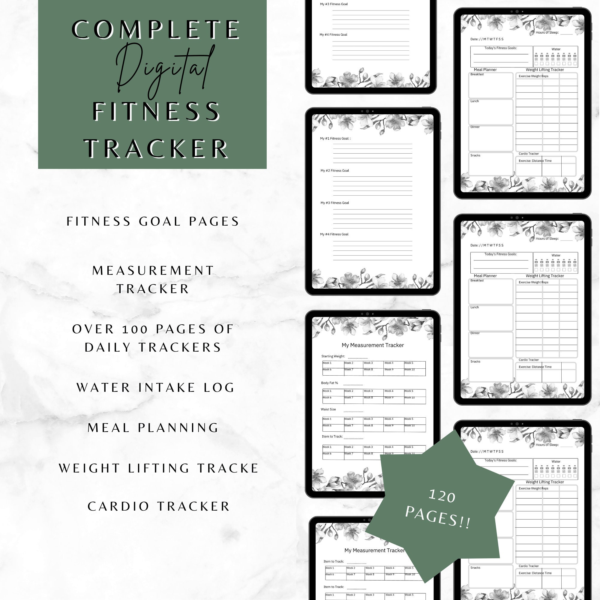 Digital 2024 Fitness Tracker | Goodnotes | iPad | Notability | Wellness ...
