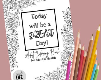 Printable Coloring Book for Your Mental Health With Quotes 20 Pages - Etsy