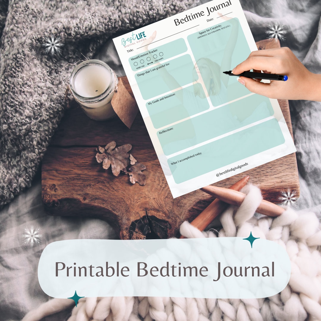 Printable Bedtime Journal | Nightly Reflection Tracker | Gratitude ...