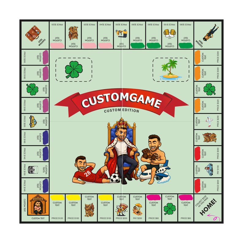 Custompoly Board Game, Personalized Game Board, Families Gift ...