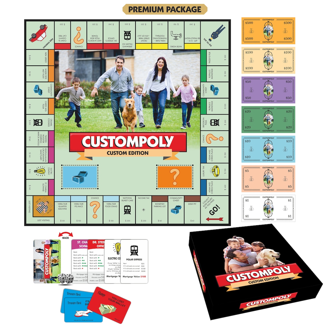 Custompoly Board Game Complete Game: Customized Gift, Personalized ...