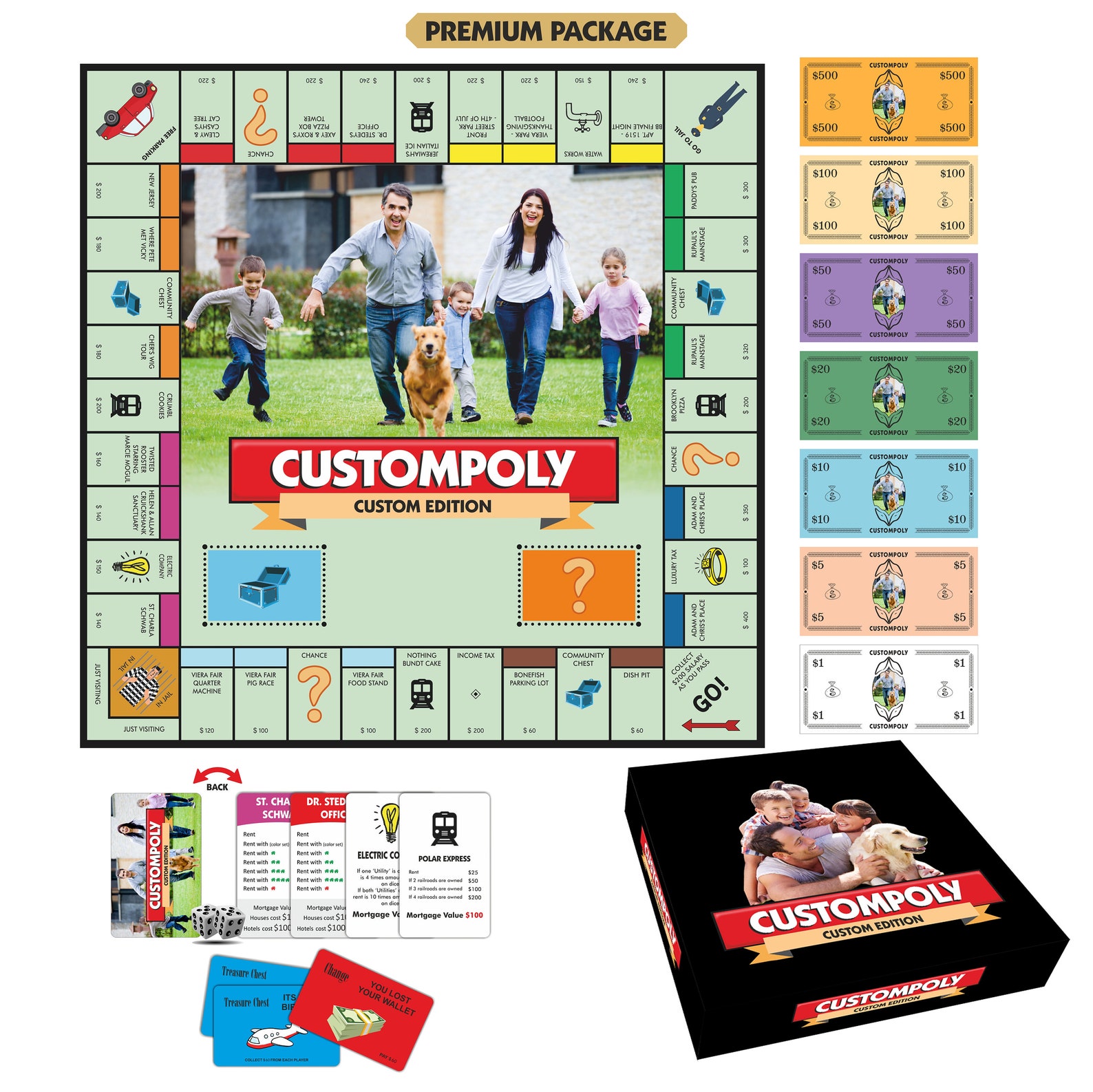 Custompoly Board Game Complete Game: Customized Gift, Personalized ...