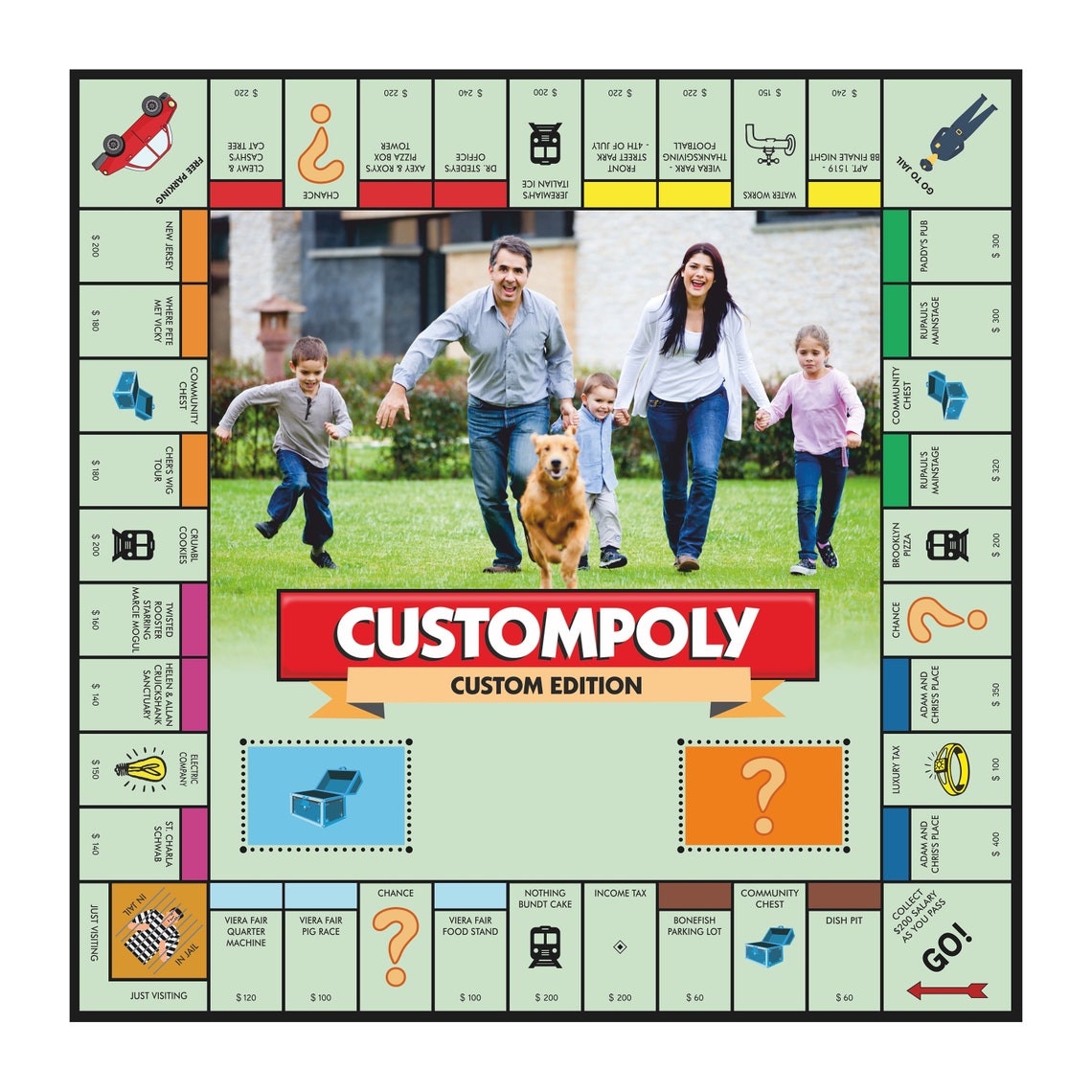 Custompoly Board Game Complete Game: Customized Gift, Personalized ...