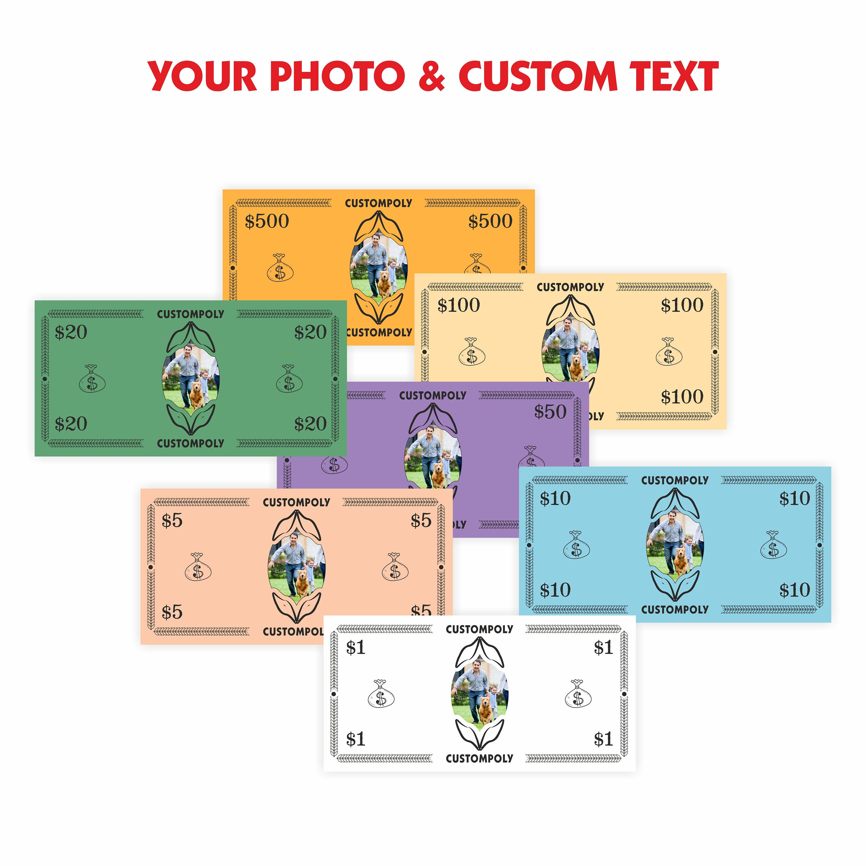 Custom Money, Play Money, Personalized Photo Money, Custom Monopoly ...