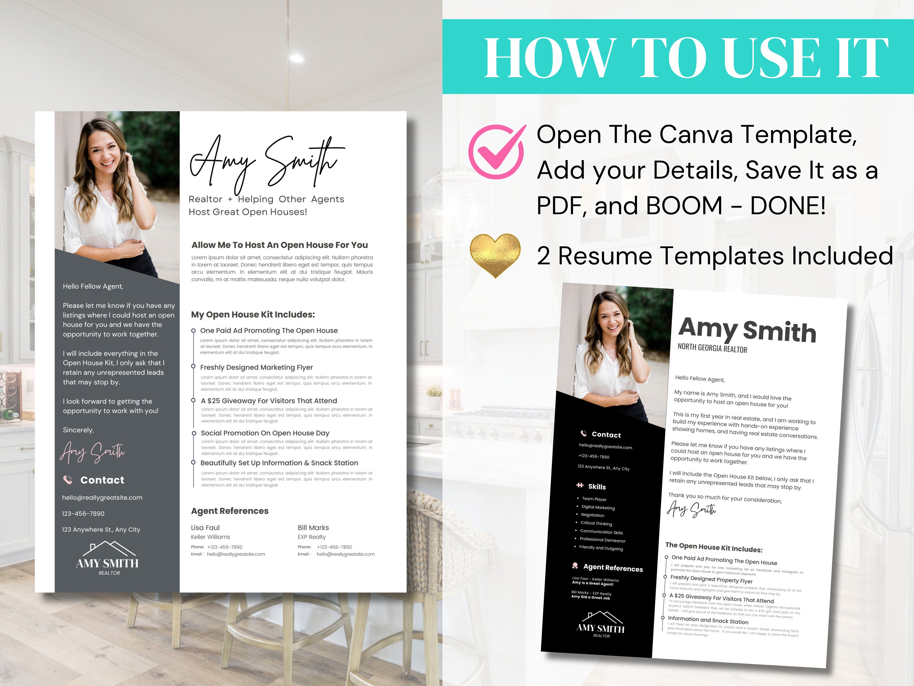 Realtor Host Open House Resume | Canva Templates | Real Estate ...