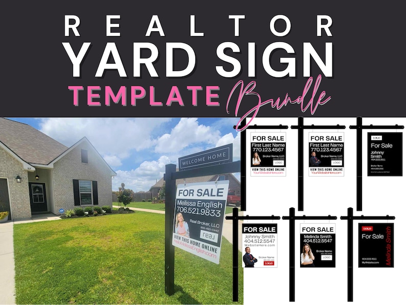 Realtor Yard Sign Bundle | Canva Templates | Listing Agent Marketing ...
