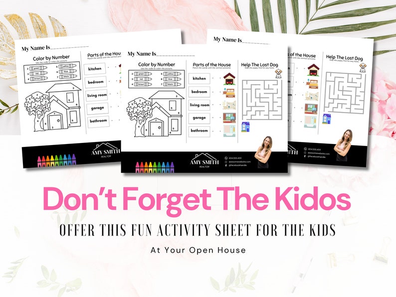 Open House Kids Activity Sheet | Real Estate Marketing | Lead ...