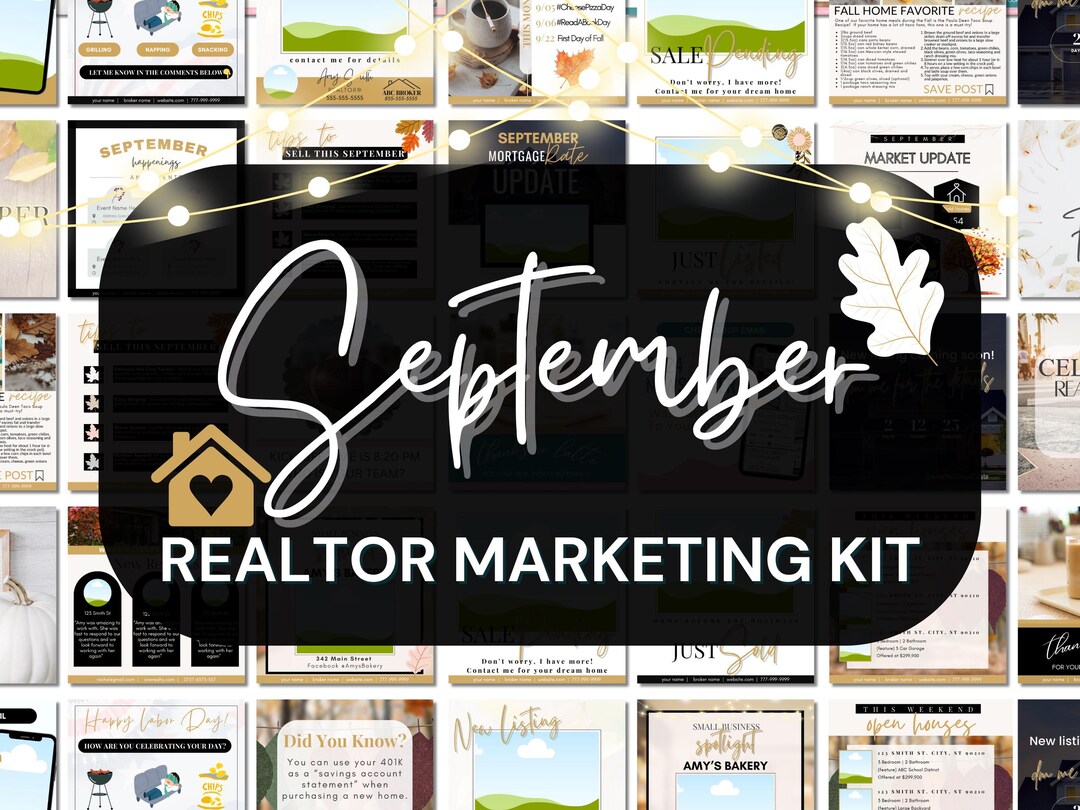 Realtor September Social Media Post Stories Fall Newsletter Instagram ...