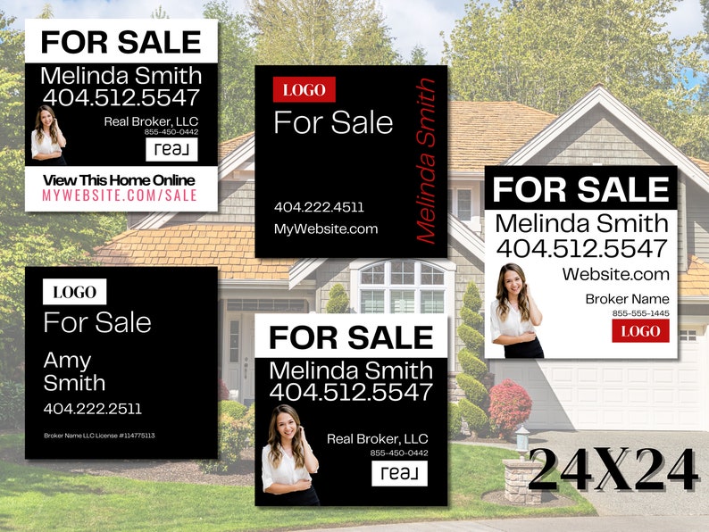 Realtor Yard Sign Bundle Canva Templates Real Estate Marketing Lead ...