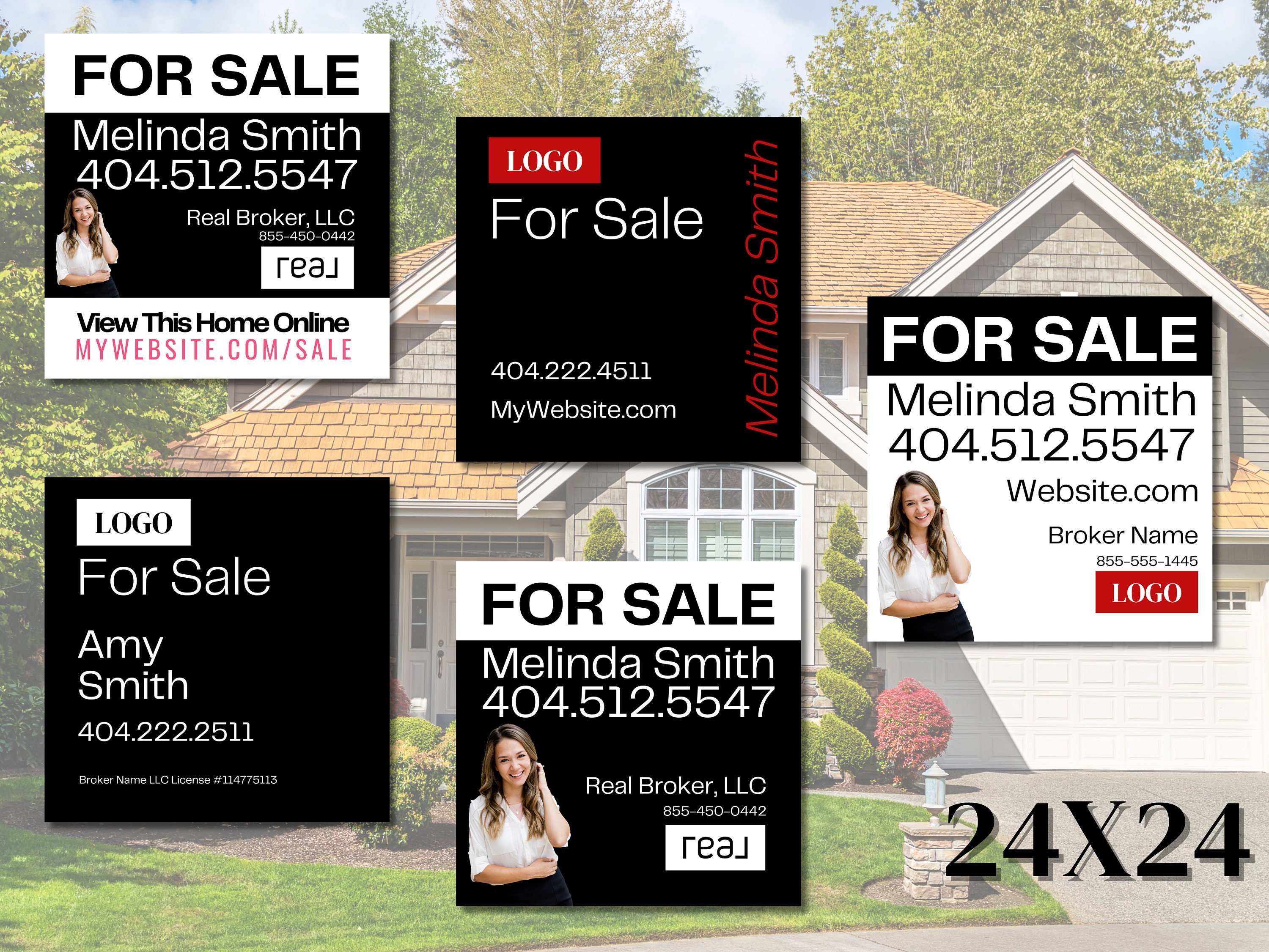 Realtor Yard Sign Bundle Canva Templates Real Estate Marketing Lead ...