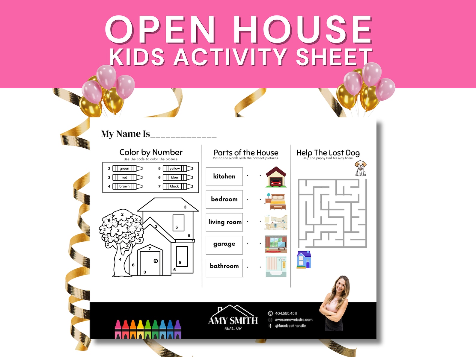 Open House Kids Activity Sheet | Real Estate Marketing | Lead ...