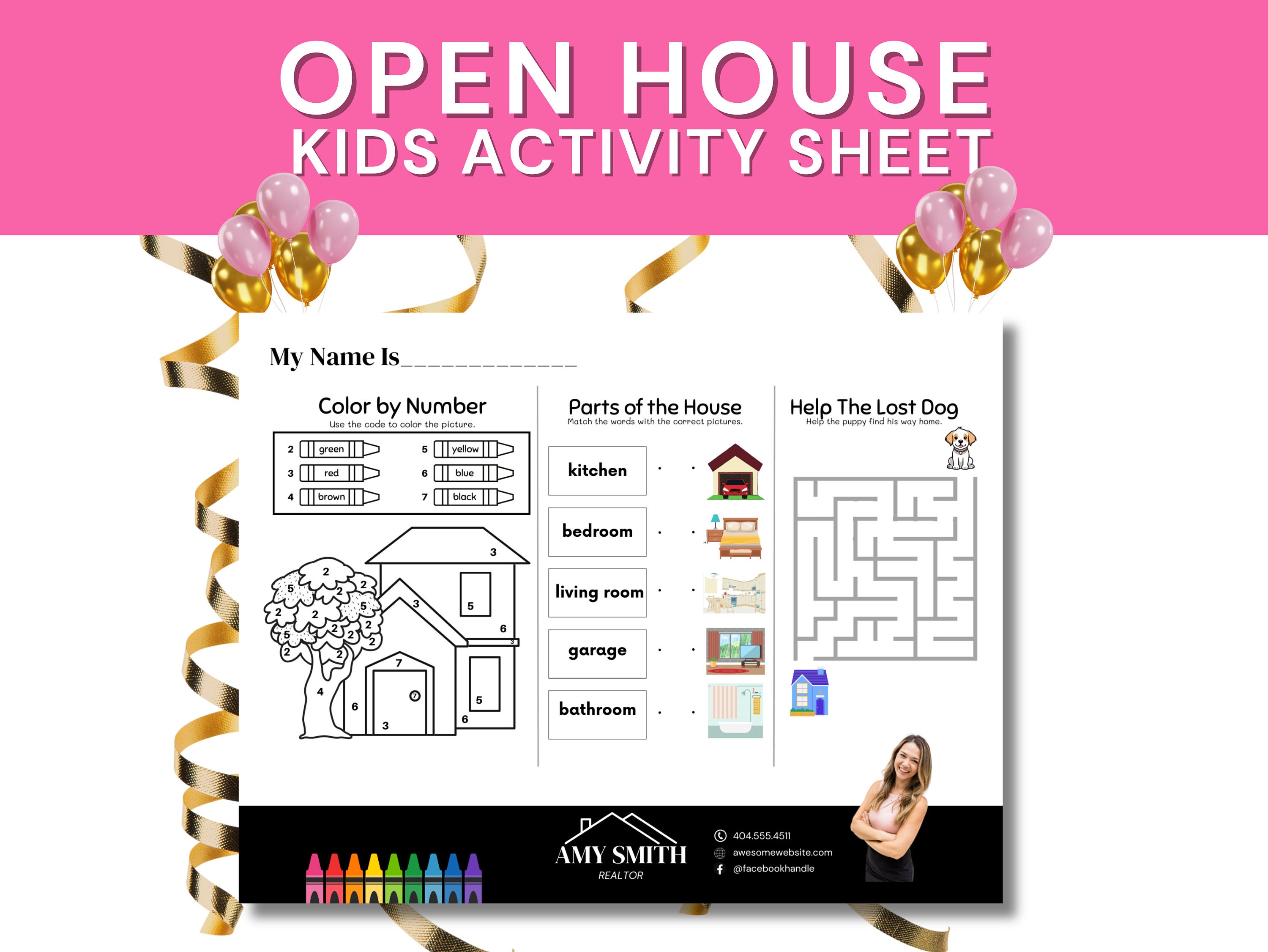 Open House Kids Activity Sheet | Real Estate Marketing | Lead ...