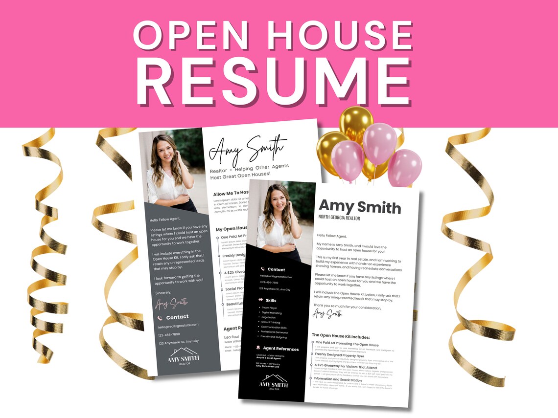 Realtor Host Open House Resume | Canva Templates | Real Estate ...