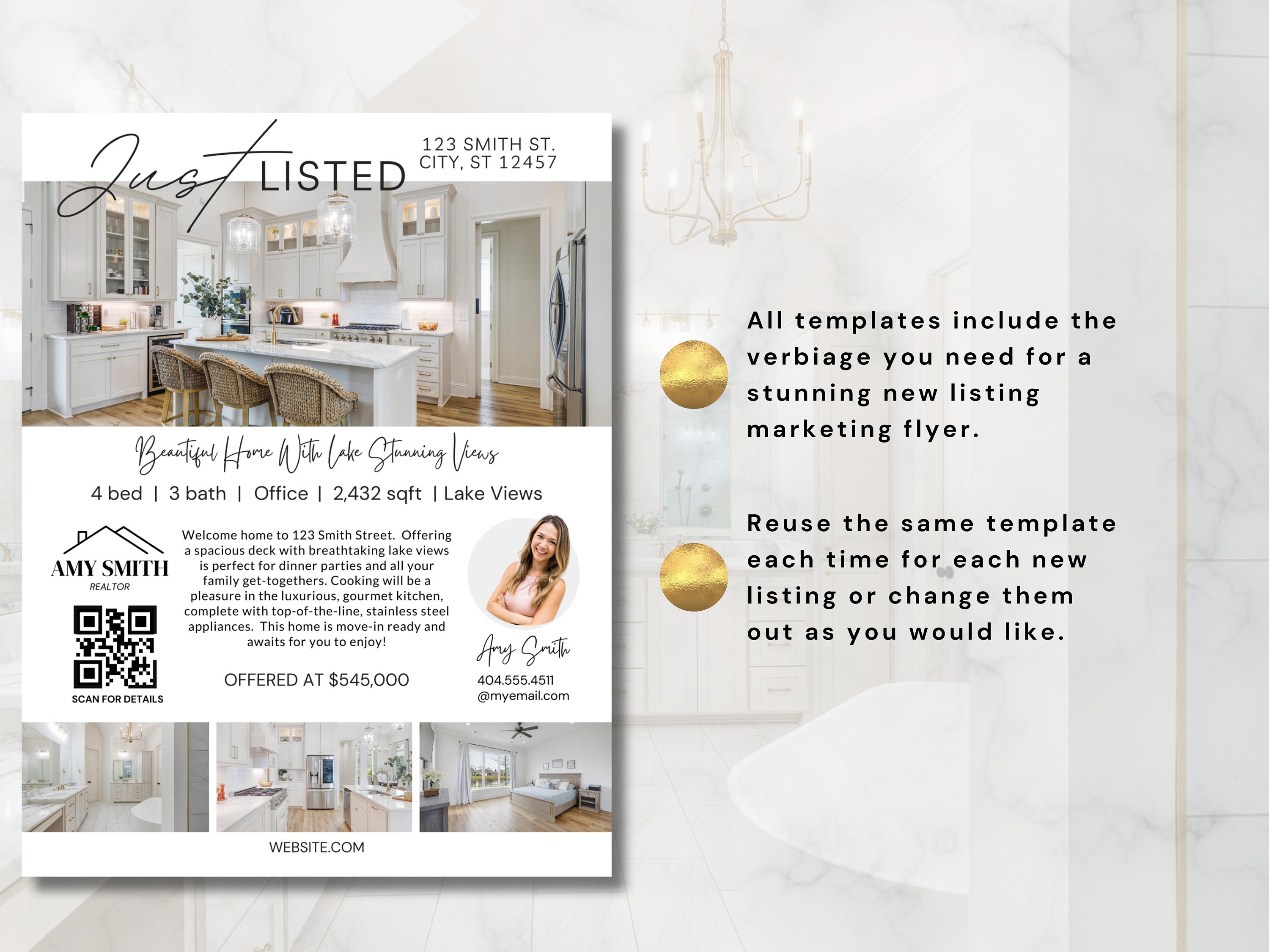 New Listing Marketing Flyer | Canva Templates | Real Estate Marketing ...