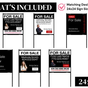 Realtor Yard Sign Bundle | Canva Templates | Listing Agent Marketing ...