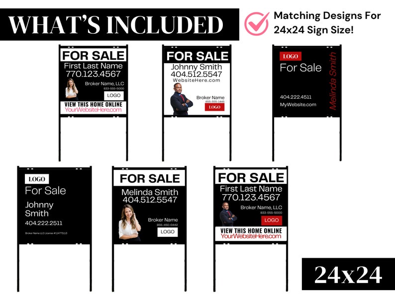 Realtor Yard Sign Bundle | Canva Templates | Listing Agent Marketing ...