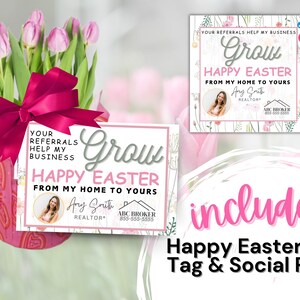 April Realtor Pop by Tags: Easter & Spring Marketing (canva, Printable ...