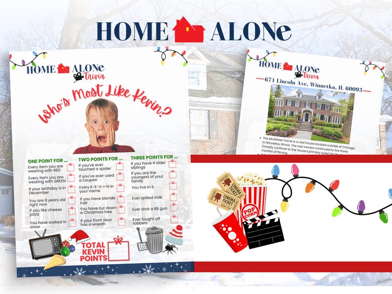 HOME ALONE Movie Night Trivia, Classic Christmas Movie, Family Fun, PDF ...