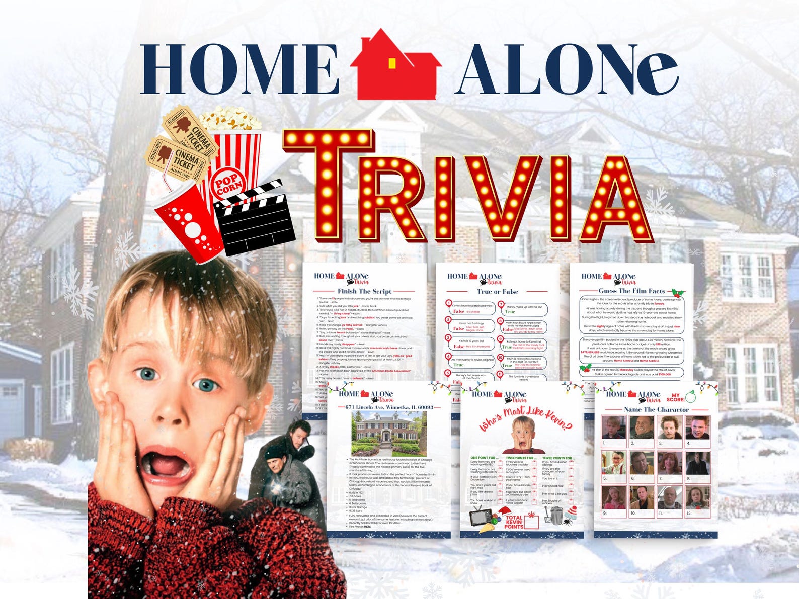 HOME ALONE Movie Night Trivia, Classic Christmas Movie, Family Fun, PDF ...
