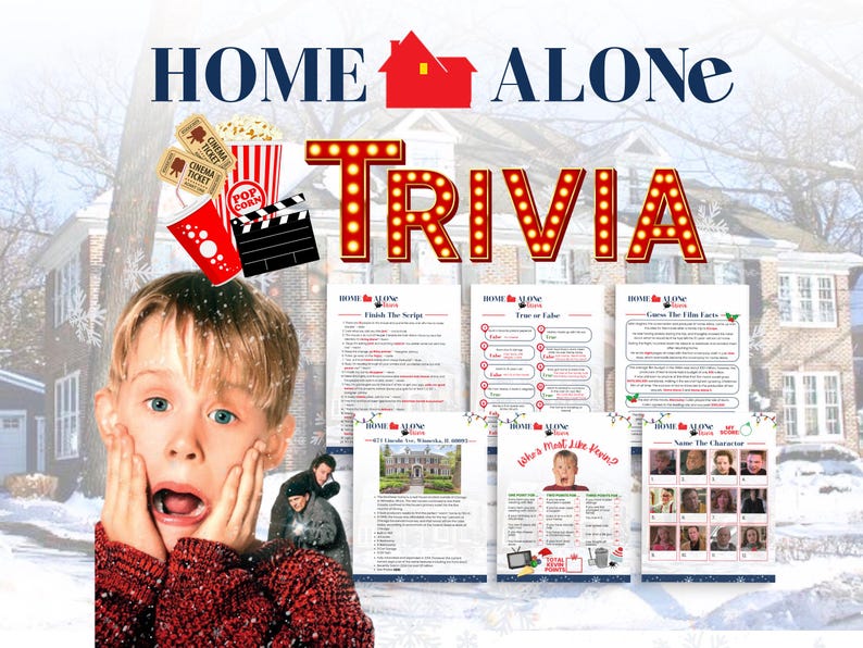 HOME ALONE Movie Night Trivia, Classic Christmas Movie, Family Fun, PDF ...