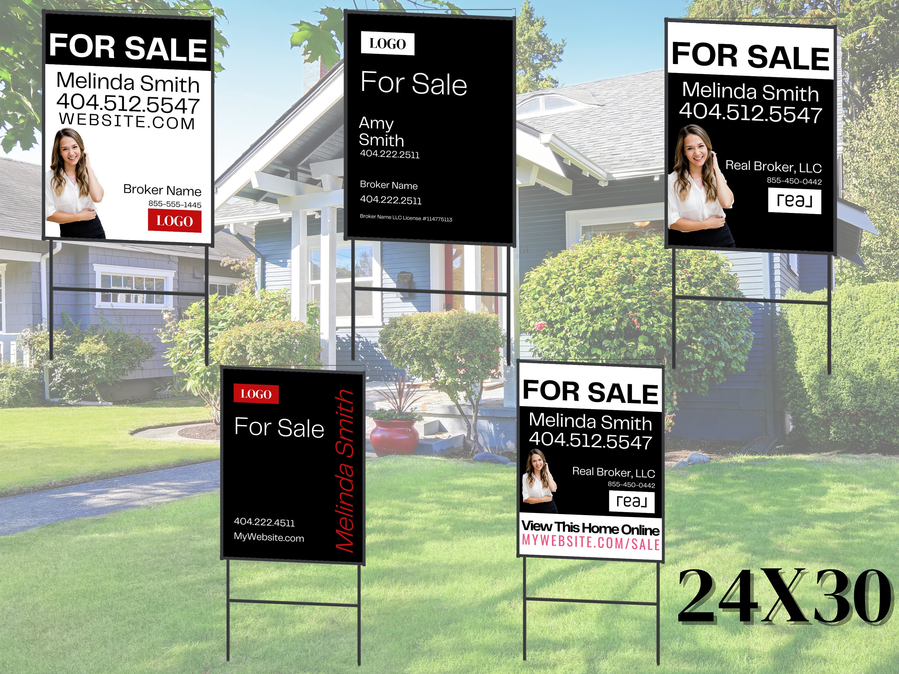Realtor Yard Sign Bundle Canva Templates Real Estate Marketing Lead ...