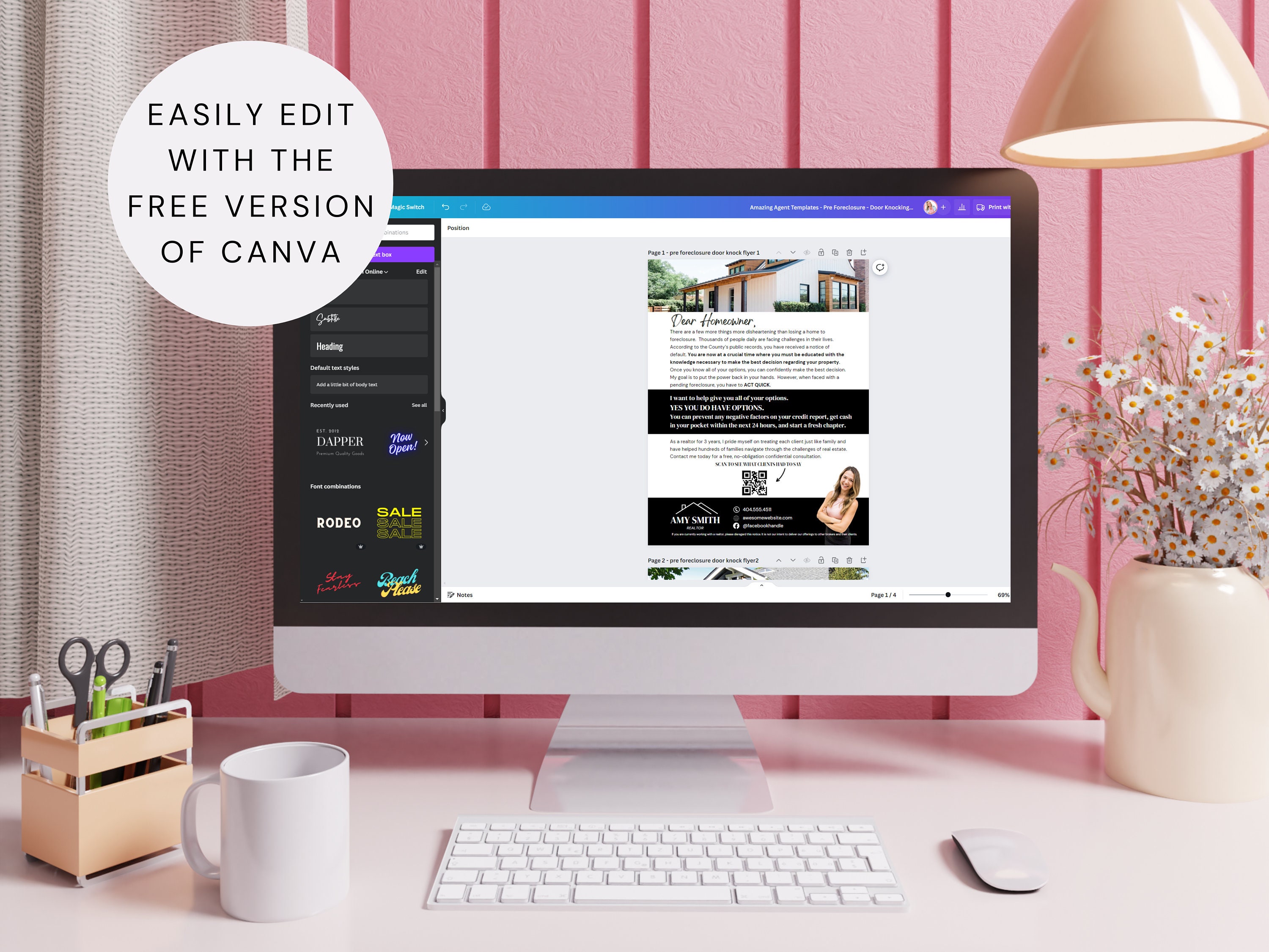 Pre-foreclosure Realtor Door Knocking Flyer Flyer With QR Code Real ...