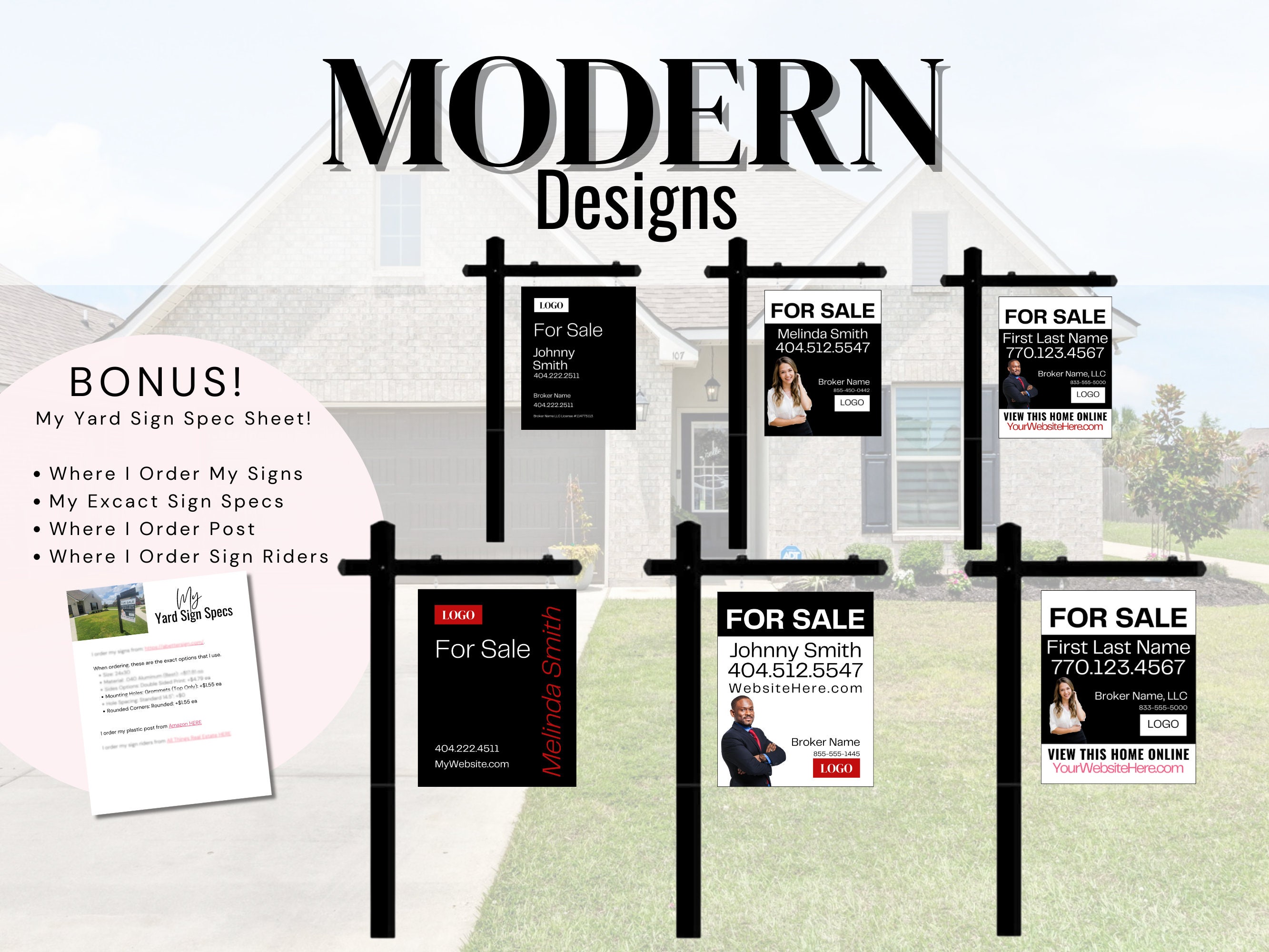 Realtor Yard Sign Bundle Canva Templates Listing Agent Marketing Lead ...