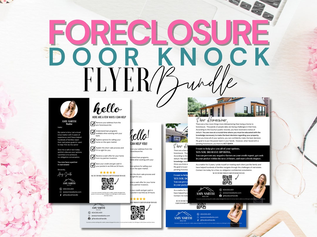 Pre-foreclosure Realtor Door Knocking Flyer | Flyer With QR Code | Real ...
