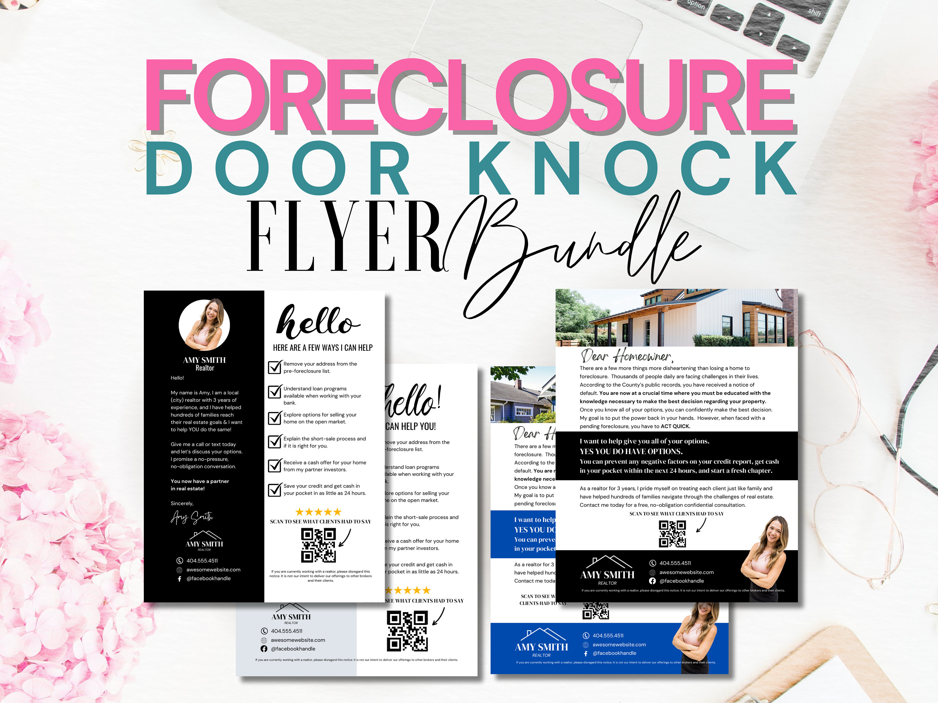 Pre-foreclosure Realtor Door Knocking Flyer | Flyer With QR Code | Real ...