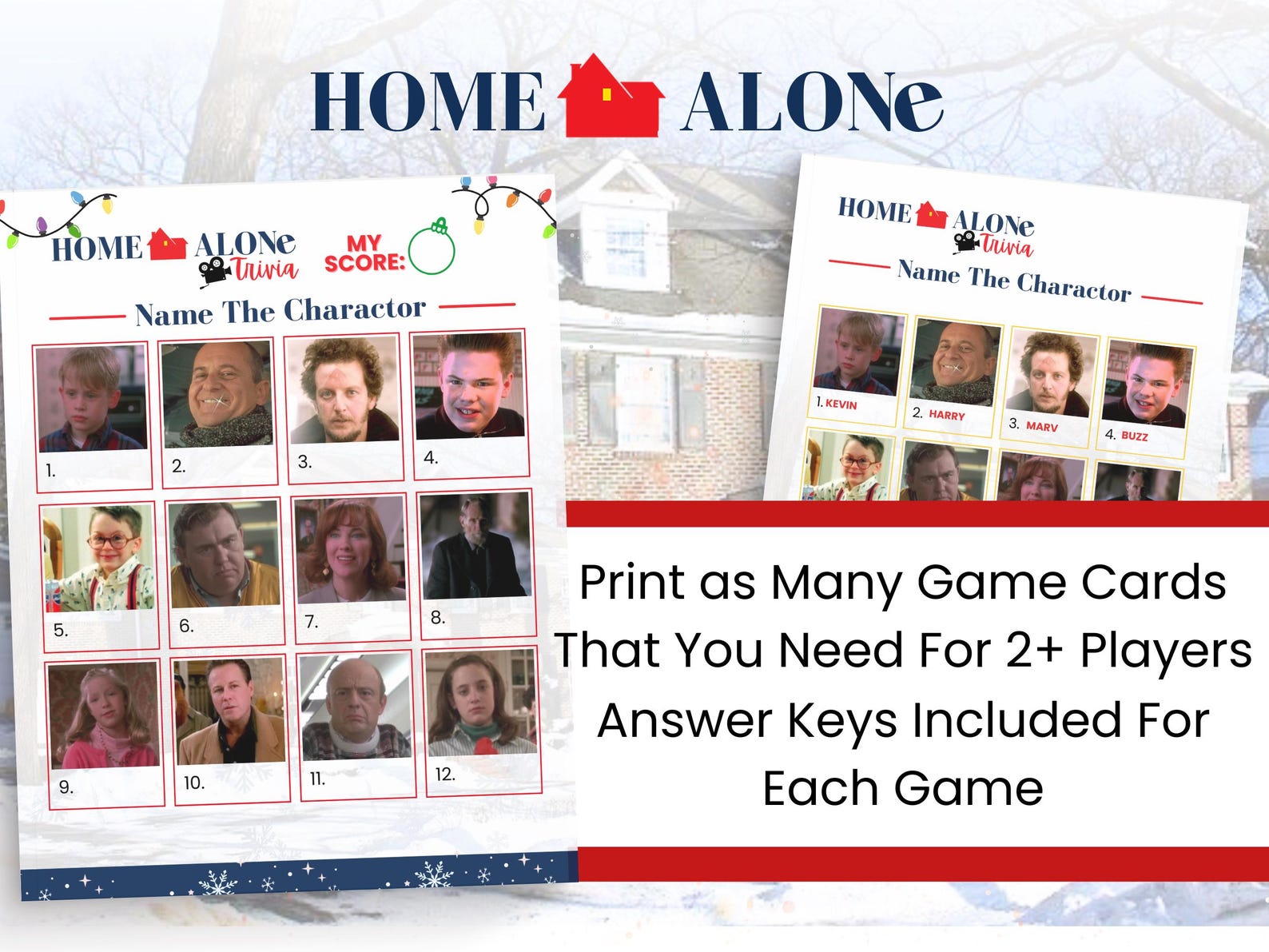 HOME ALONE Movie Night Trivia, Classic Christmas Movie, Family Fun, PDF ...