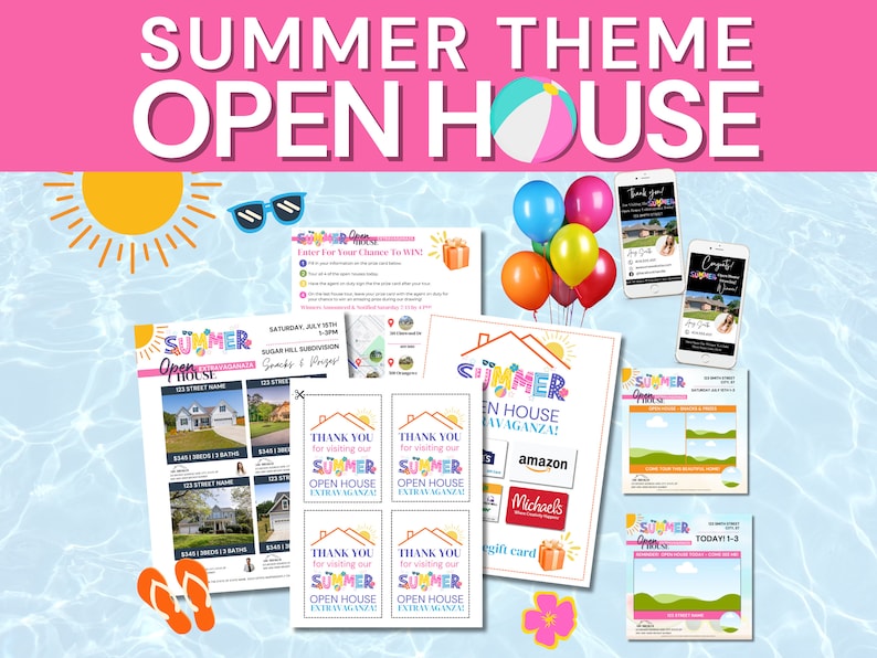 Summer Theme Open House Marketing Kit | Real Estate Marketing | Canva ...