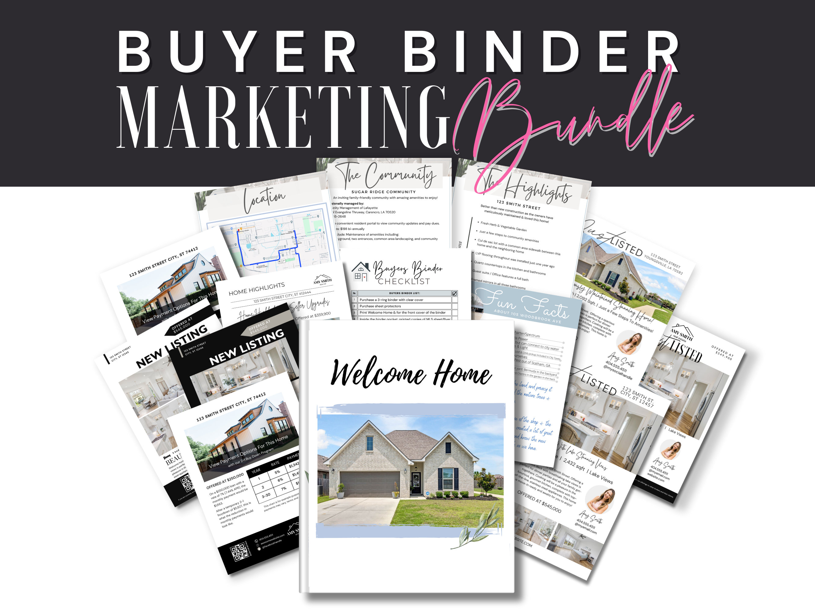 Listing Agent Buyer Binder Marketing Bundle | Utility List | Community ...