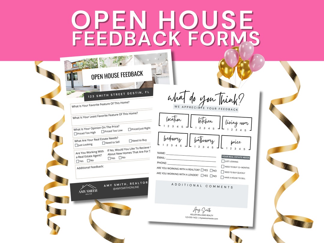 Open House Feedback Form | Real Estate Marketing | Lead Generating ...