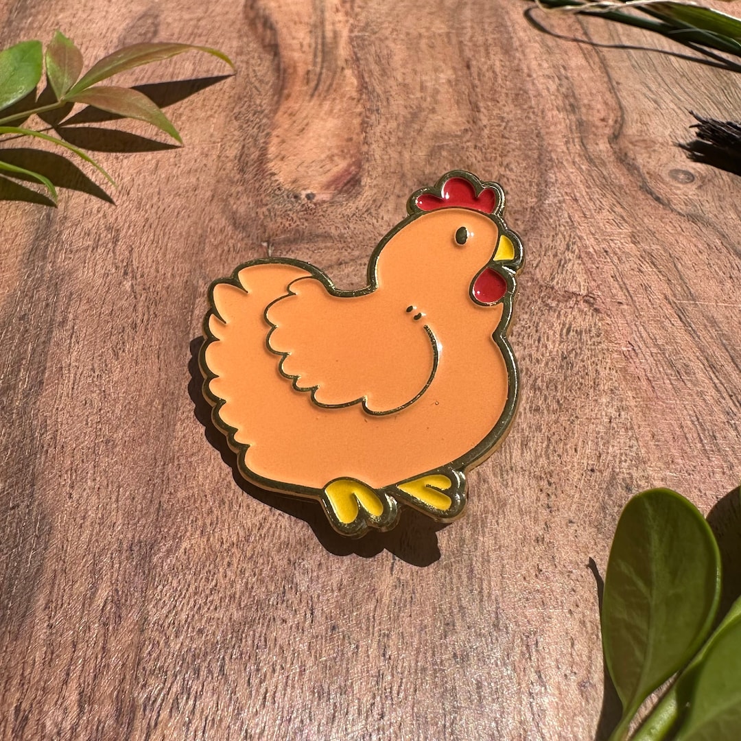 Chicken Enamel Pin ! Lapel Pin Bird Pin Cute Gold Plated Brooch - Etsy