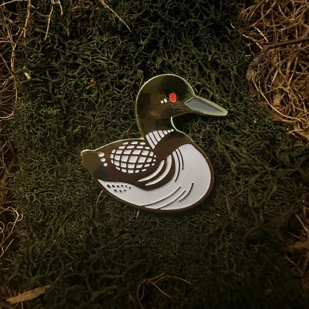Loon Enamel Pin ! Lapel Pin Bird Pin Cute Gold Plated Brooch - Etsy