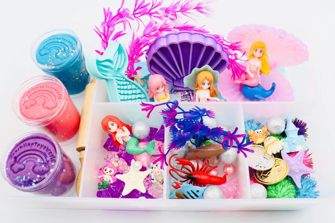Mermaid Play Dough Kit, Playdough Sensory Kit, Mermaid Play Dough Kit ...