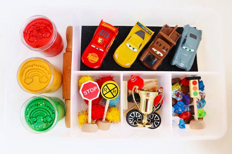 Cars Play Dough Kit, Play Dough Kit, Playdough Sensory Kit, Cars ...