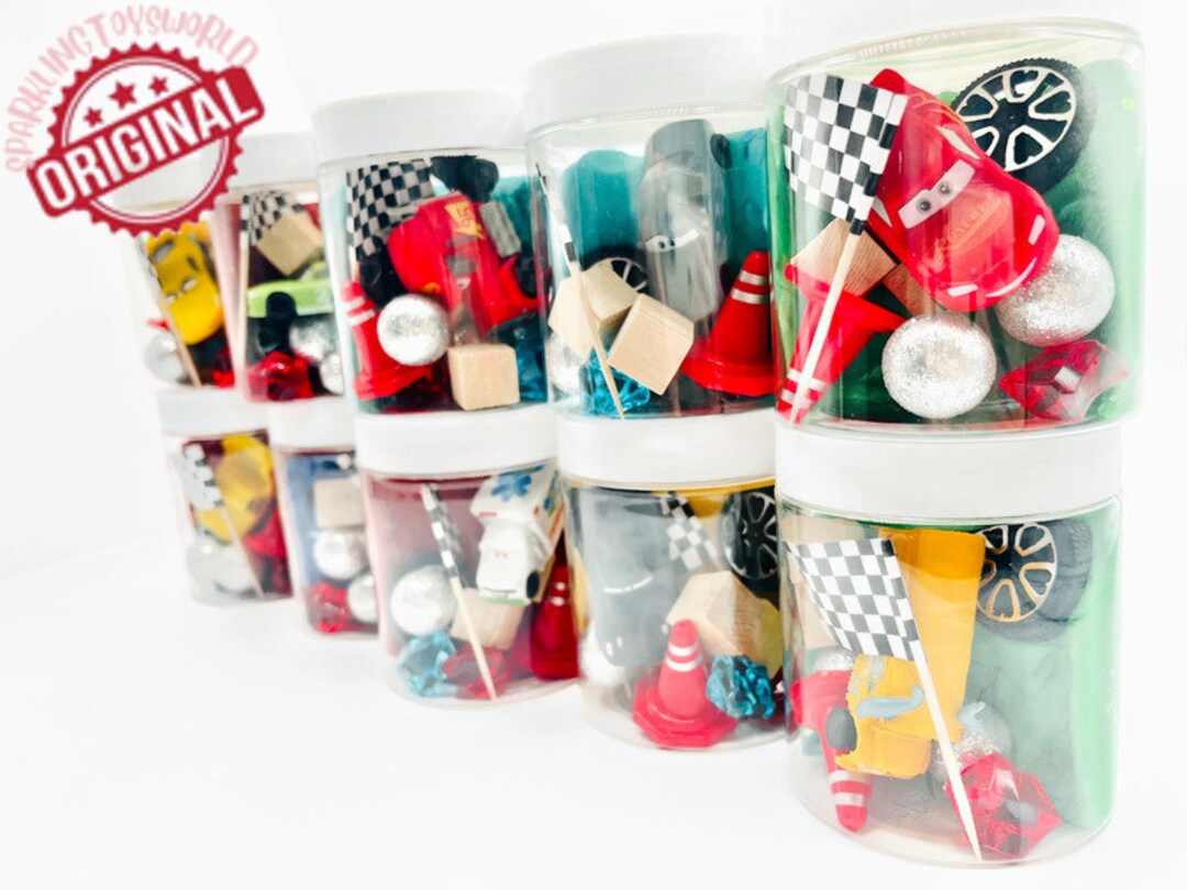 Cars Party Favors, Playdough Jars, Cars Playdough Kit, Playdough Kit ...