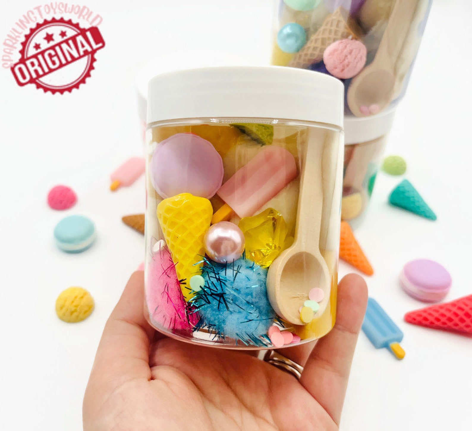 Ice Cream Play Dough Jar, Playdough Jars, Play Dough Sensory Kit ...