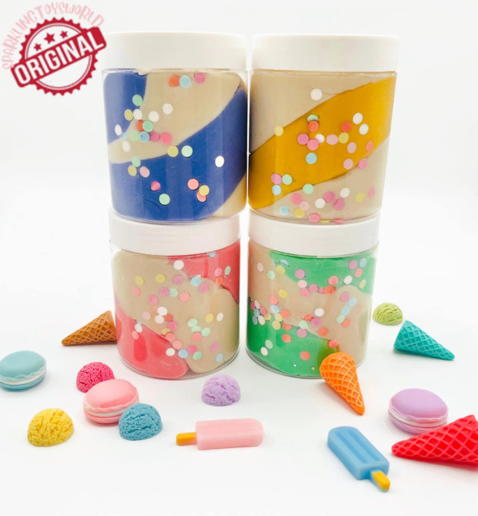 Ice Cream Play Dough Jar, Playdough Jars, Play Dough Sensory Kit ...